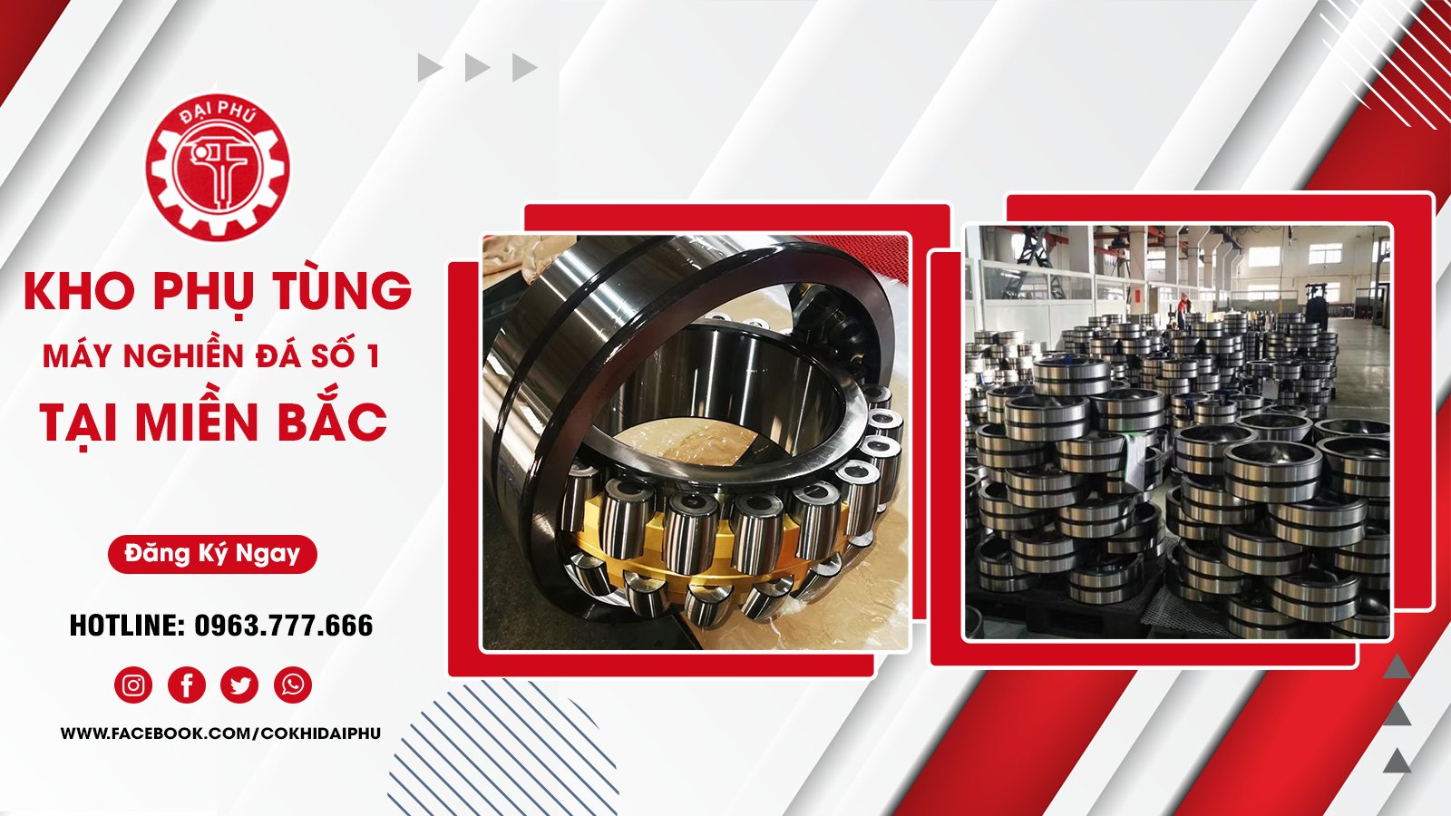 Kho phụ tùng máy nghiền đá số 1 miền Bắc - Đại Phú Ninh Bình