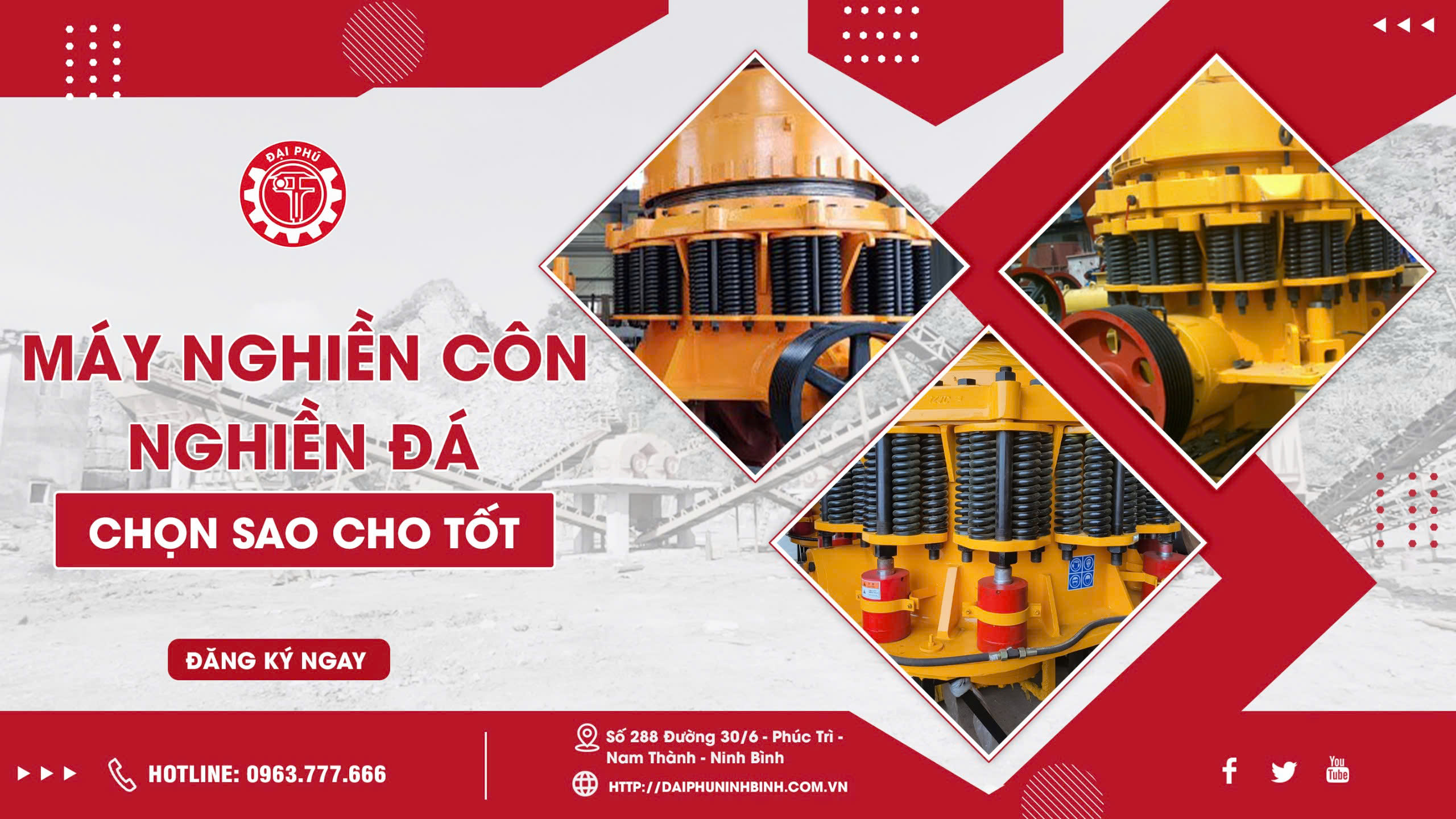 Máy nghiền côn nghiền đá chọn sao cho tốt? - Đại Phú Ninh Bình